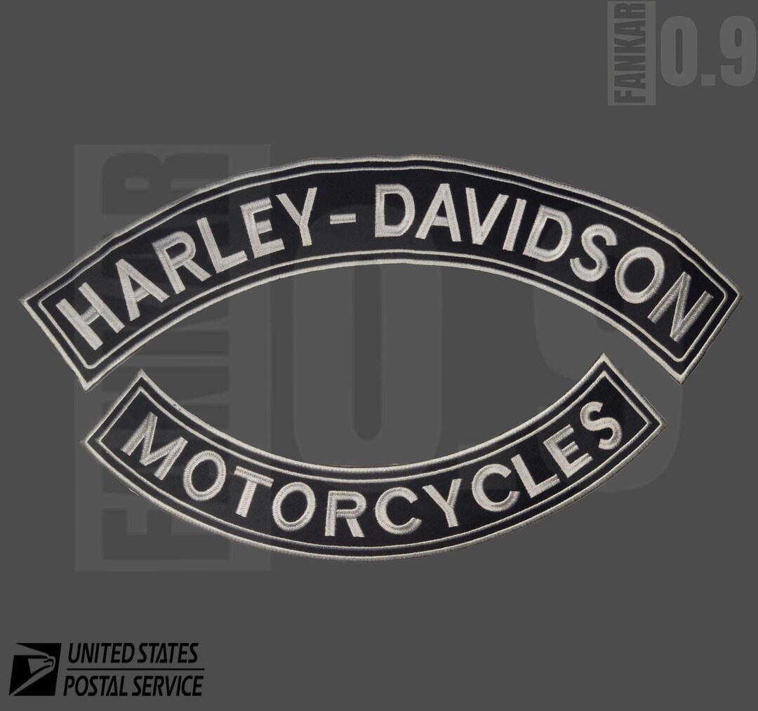 Harley Davidson Black White Rockers Large 15" Embroidery Patch Iron on ...