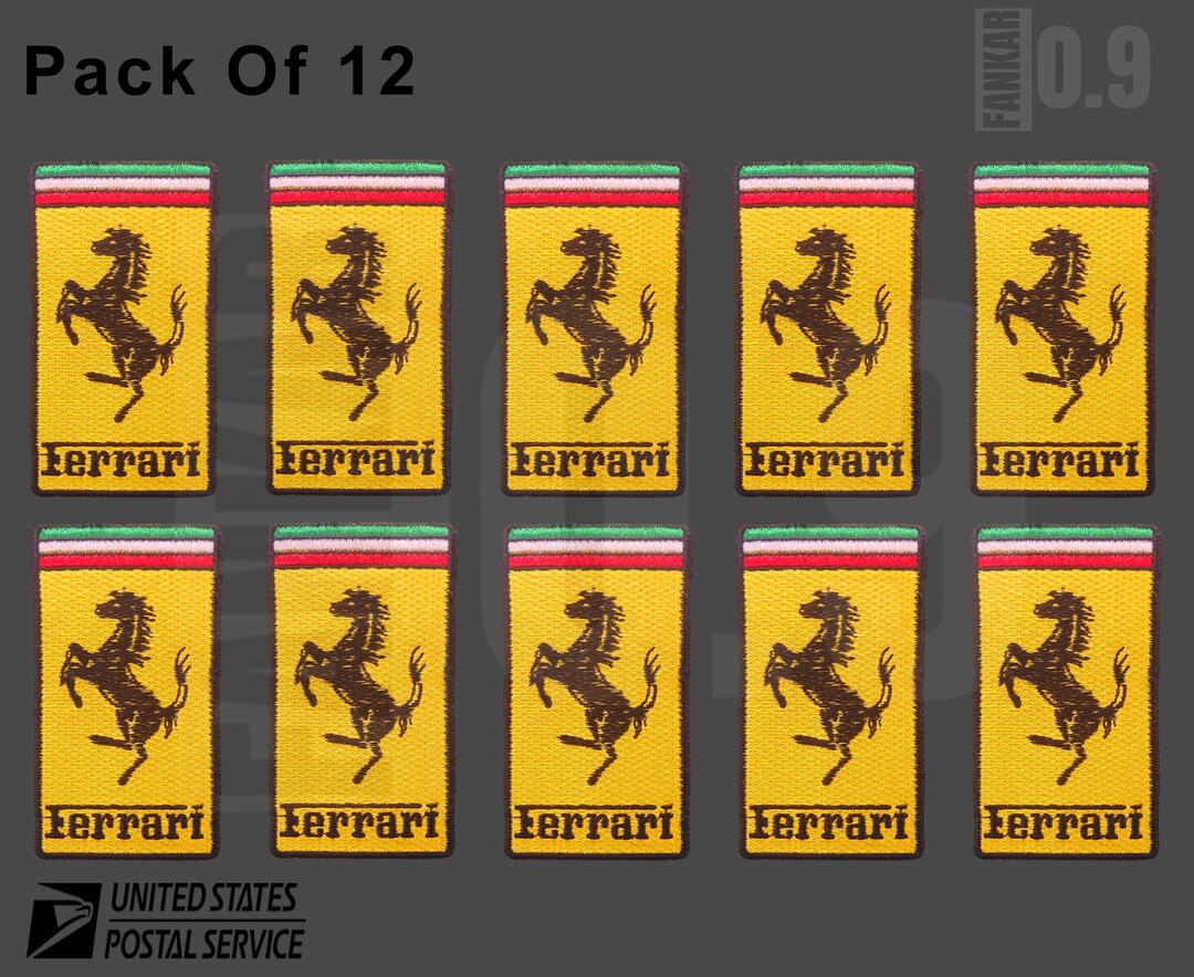 Pack of 12 Ferrari Embroidery Logo Patch 4" Iron on Sew on Ship From ...