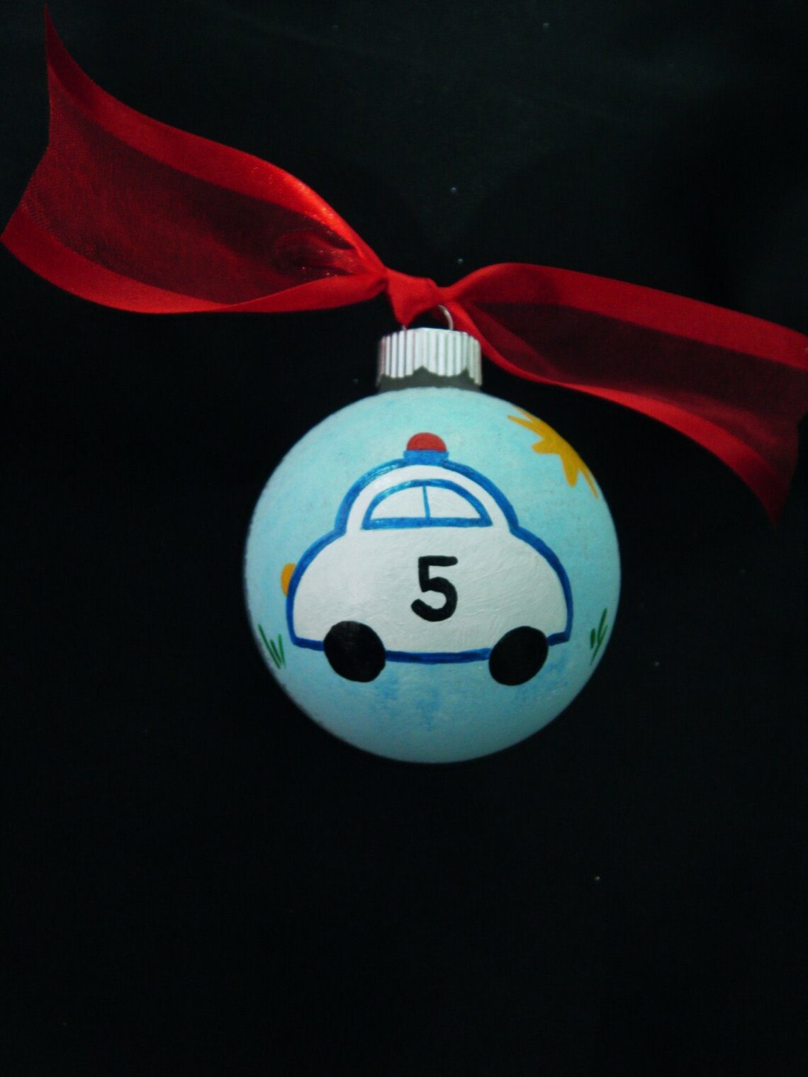 Police Car Ornament Personalized Handpainted Christmas | Etsy
