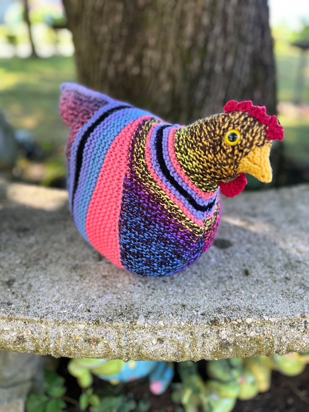 Speckled Knit Chicken, Emotional Support Chicken, Knitted Chicken ...