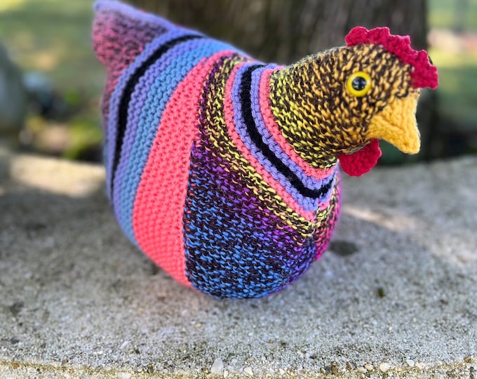 Speckled Knit Chicken, Emotional Support Chicken, Knitted Chicken ...
