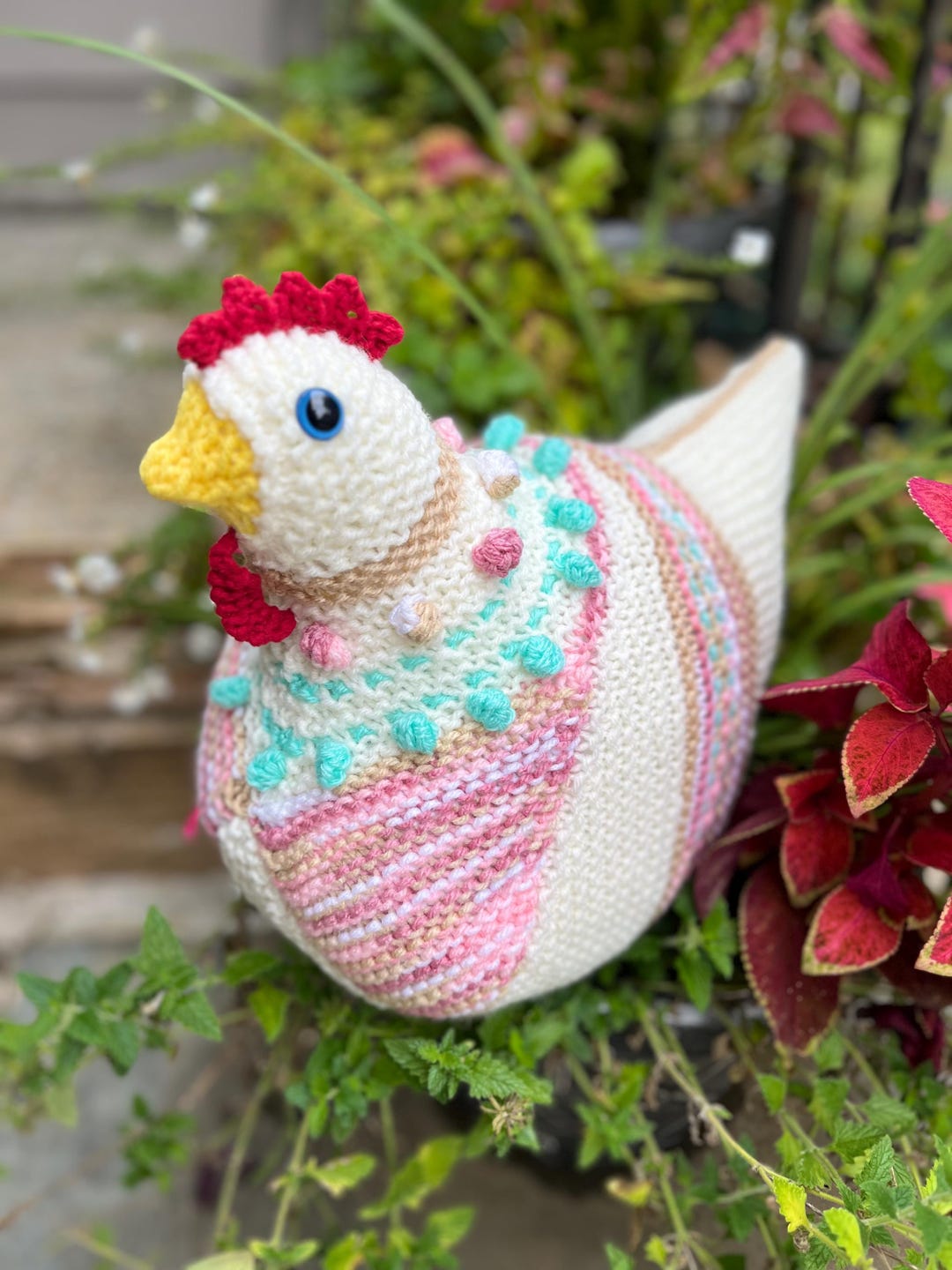 Farm Chicken Emotional Support Chicken, Knitted Chicken, Mabel Chicken ...