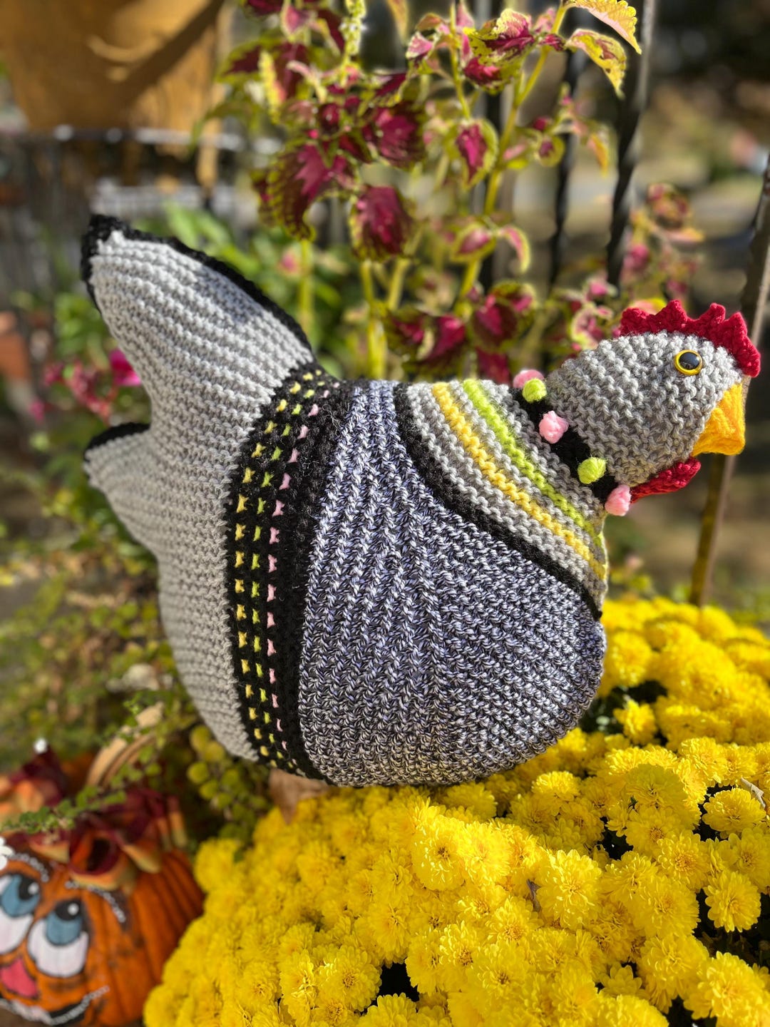 Knit Chicken, Emotional Support Chicken, Knitted Chicken, Farm Chicken ...