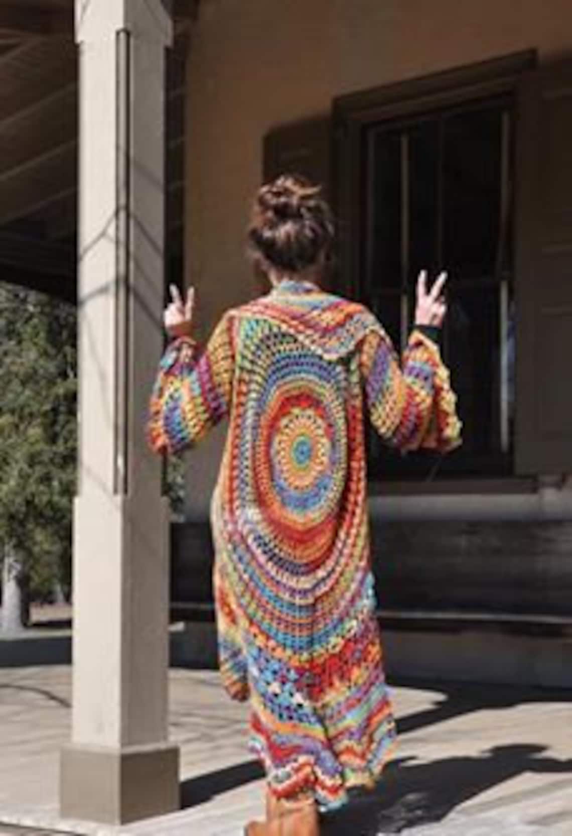 Bohemian Hippie Sweater Crochet PATTERN rock a - Etsy