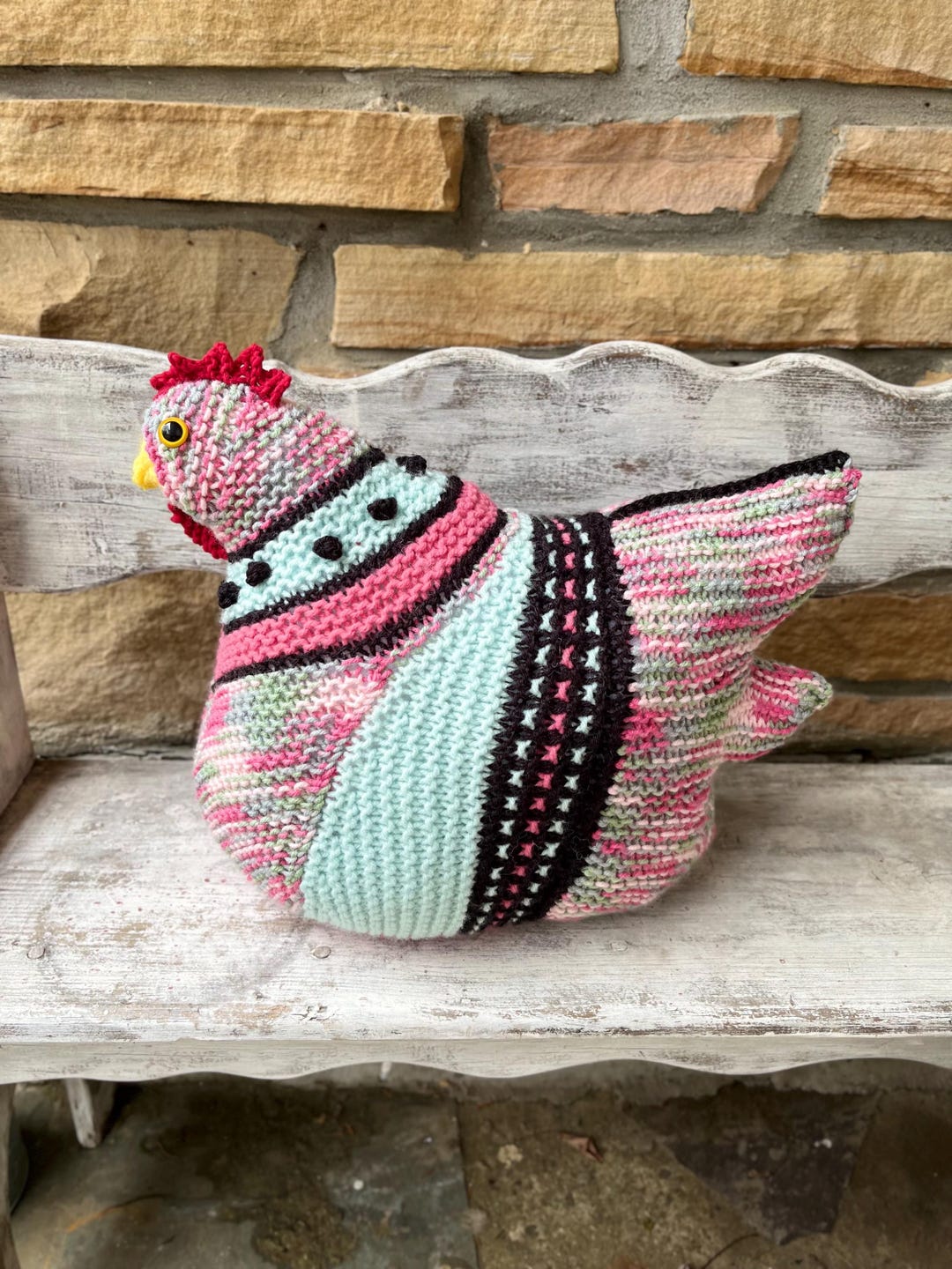 Emotional Support Chicken, Knit Chicken, Barnyard Chicken, Knit ...