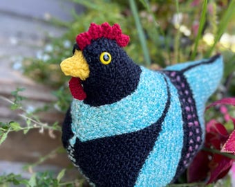 Speckled Knit Chicken, Emotional Support Chicken, Knitted Chicken ...