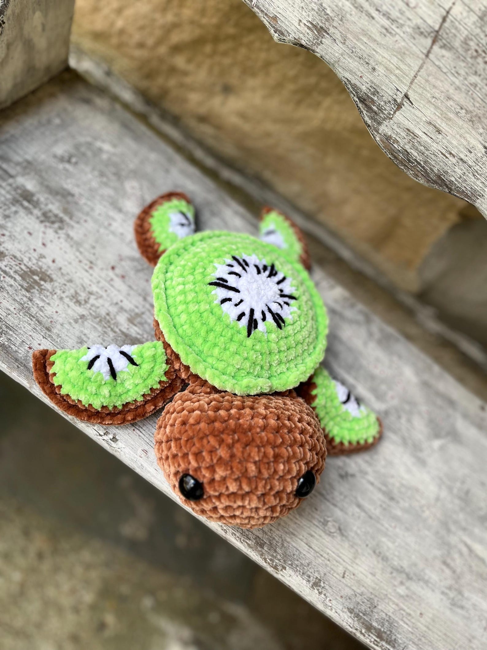 Crochet Sea Turtle, Kiwi Fruit Turtle Plushie Toy, Sea Turtle Soft ...