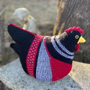 Knit Chicken, Emotional Support Chicken, Knitted Chicken, Barnyard ...