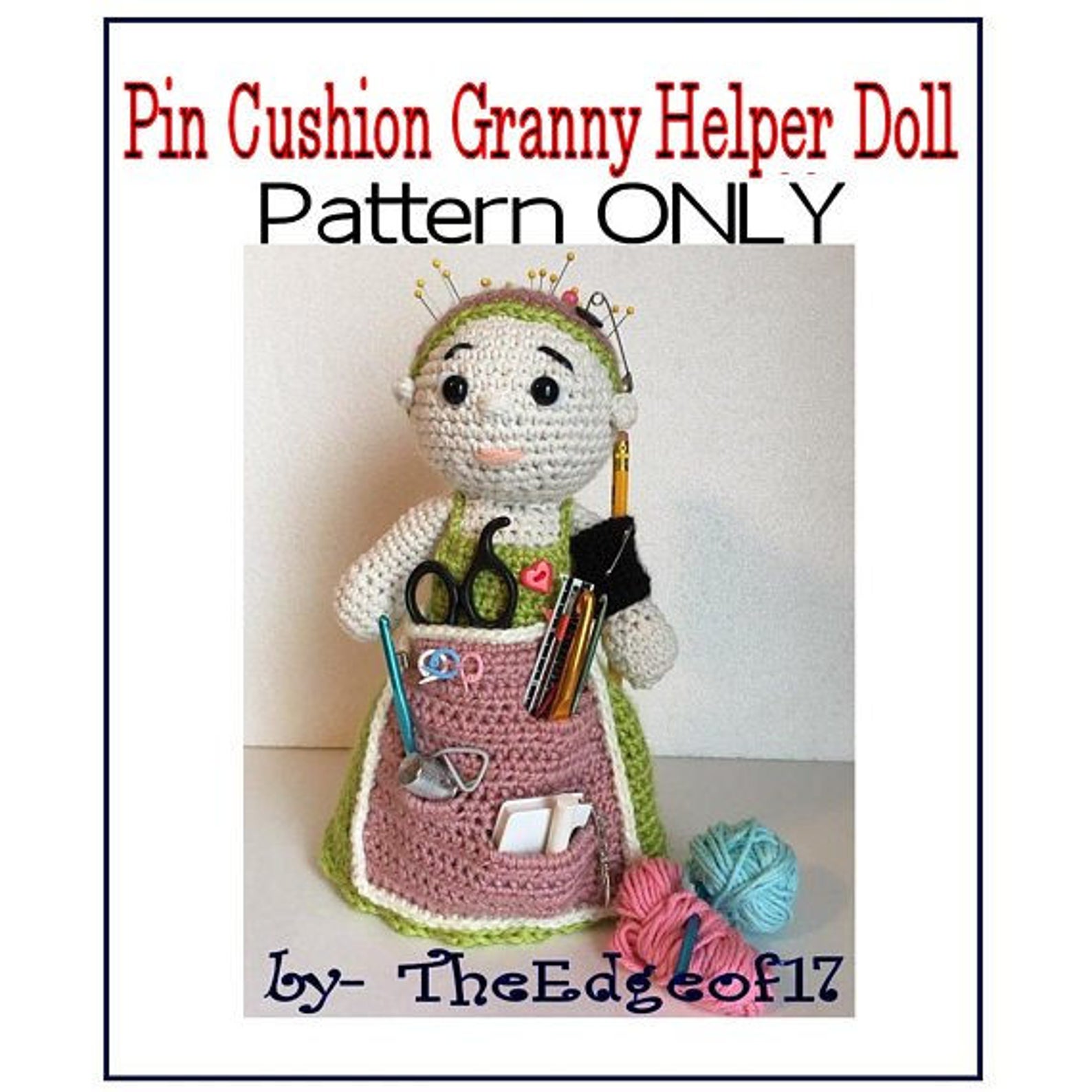 Crochet Pin Cushion Doll, Granny Craft Helper Amigurumi Doll, Crochet ...