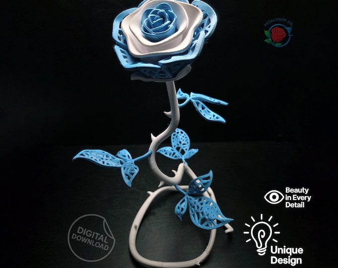 Table Rose Flower STL File, 3D Print Forever Flower, Digital Artificial ...