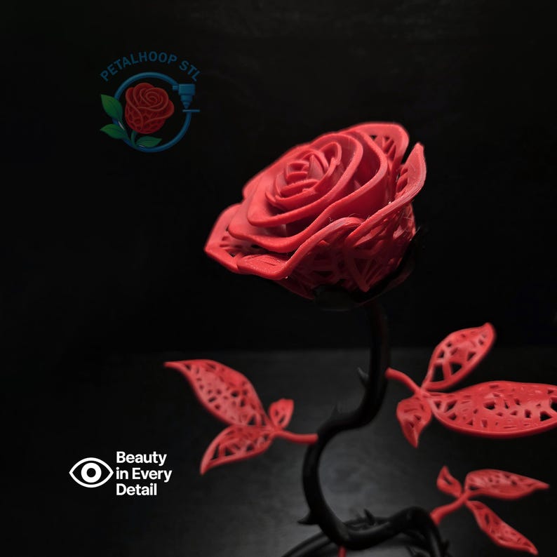 Table Rose Flower STL File, 3D Print Forever Flower, Digital Artificial ...