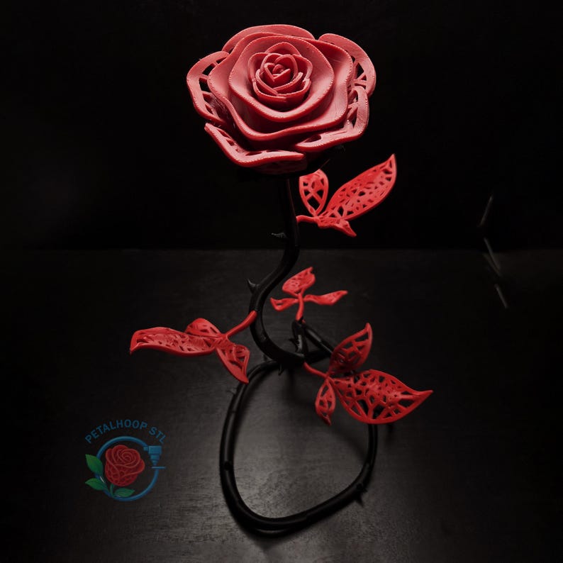 Table Rose Flower STL File, 3D Print Forever Flower, Digital Artificial ...