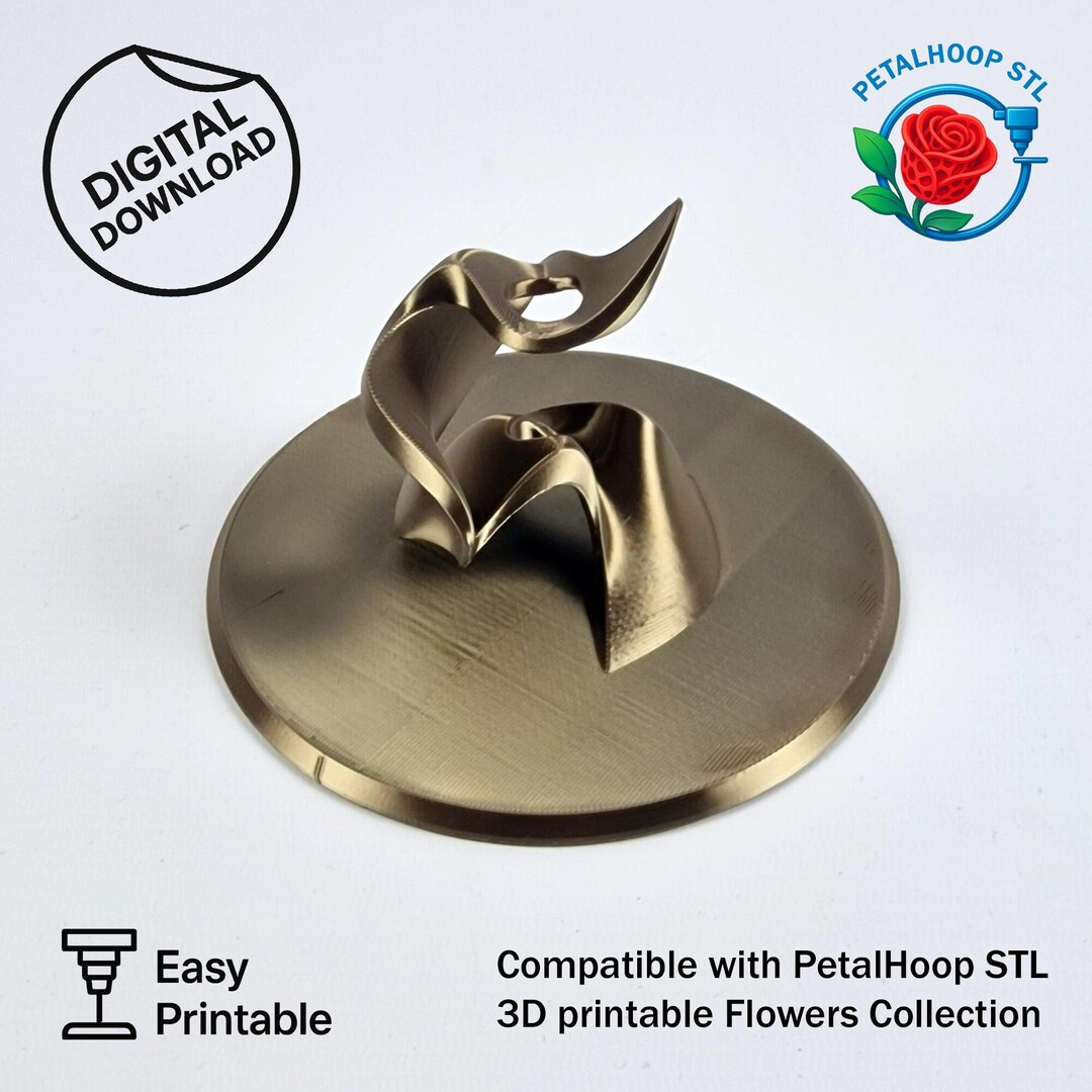 3D Print Flower Holder STL, Modern Flower Stand Digital File, Vase ...