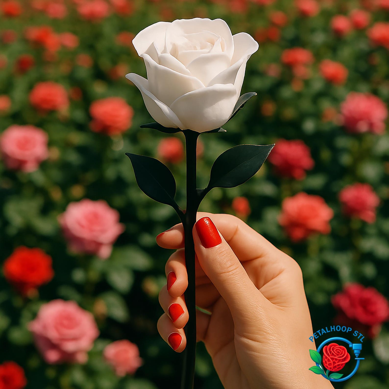 Forever Rose STL File, 3D Printable Gift Flower, Digital Artificial ...