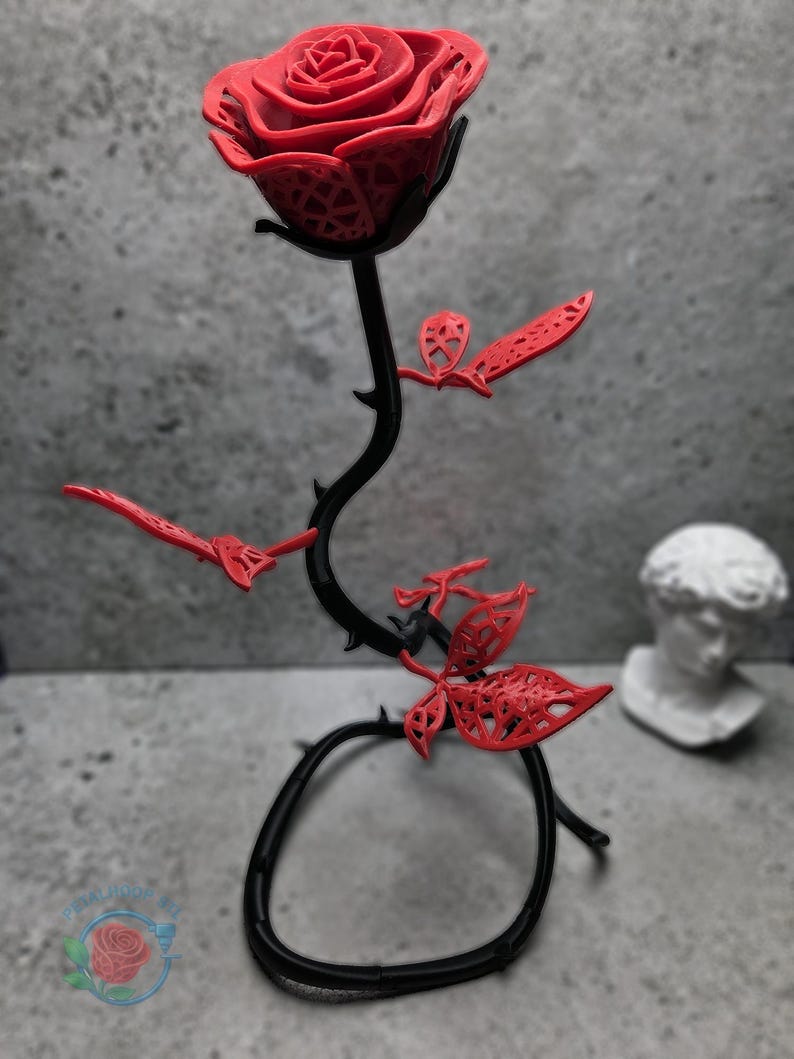 Table Rose Flower STL File, 3D Print Forever Flower, Digital Artificial ...