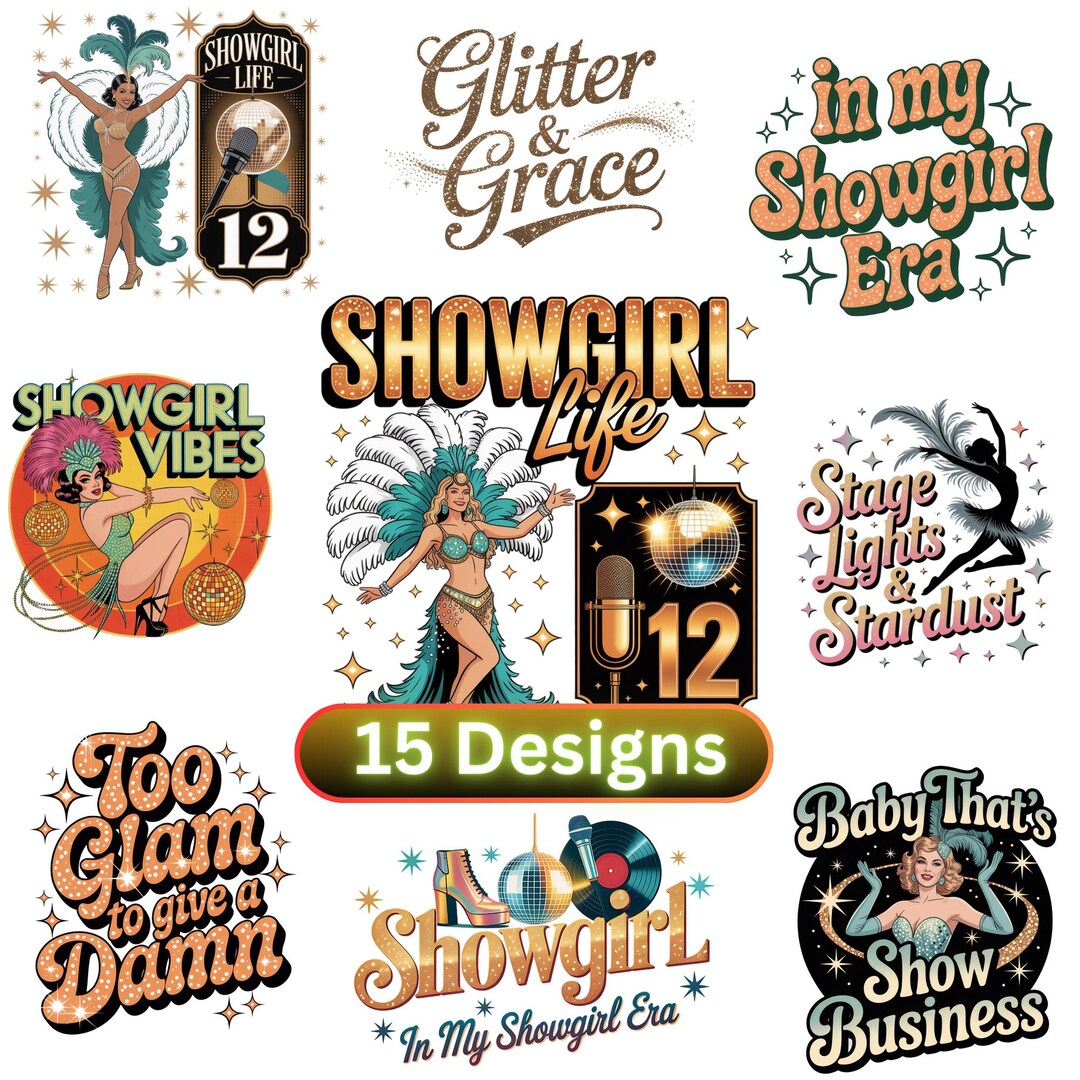 Showgirl PNG Bundle: Retro Showgirl Designs (digital Download) - Etsy