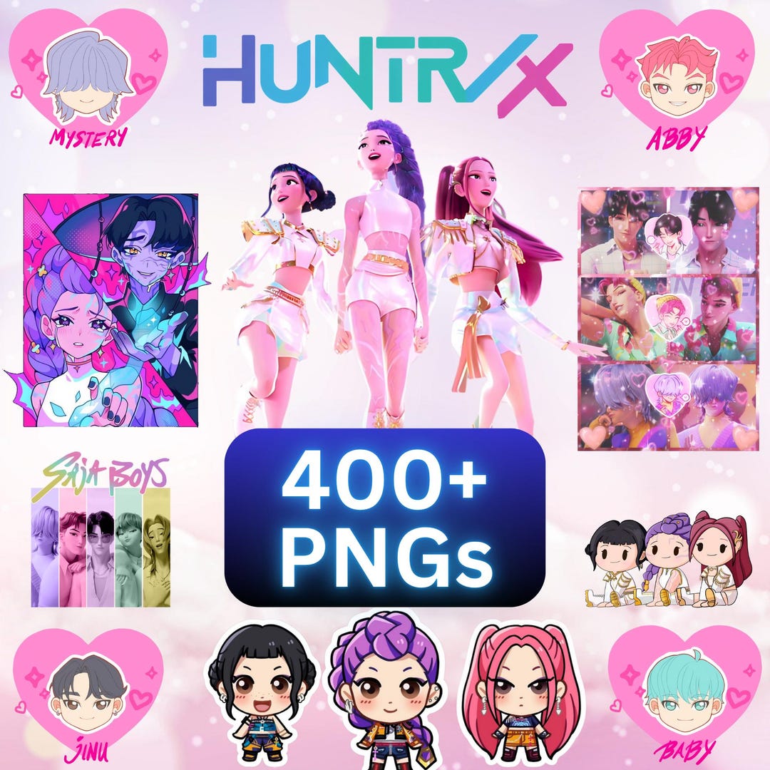 400+ Huntrix Kpop Demon Hunters PNG Kpop Idol Group Hoodie Design PNG ...