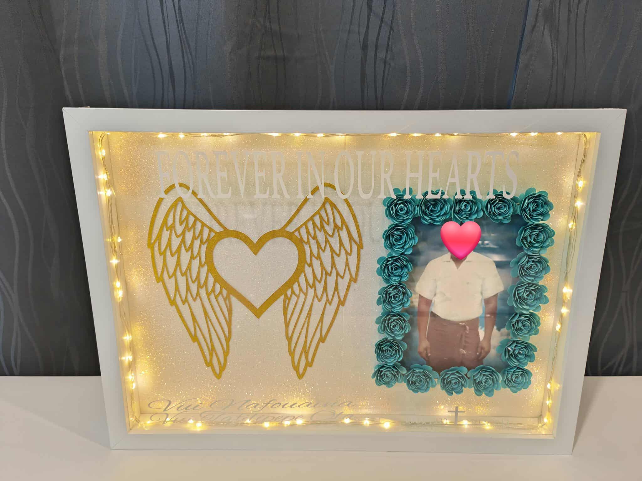 Custom Memorial Shadow Box Frame - Personalised Photo, Name, Dates ...