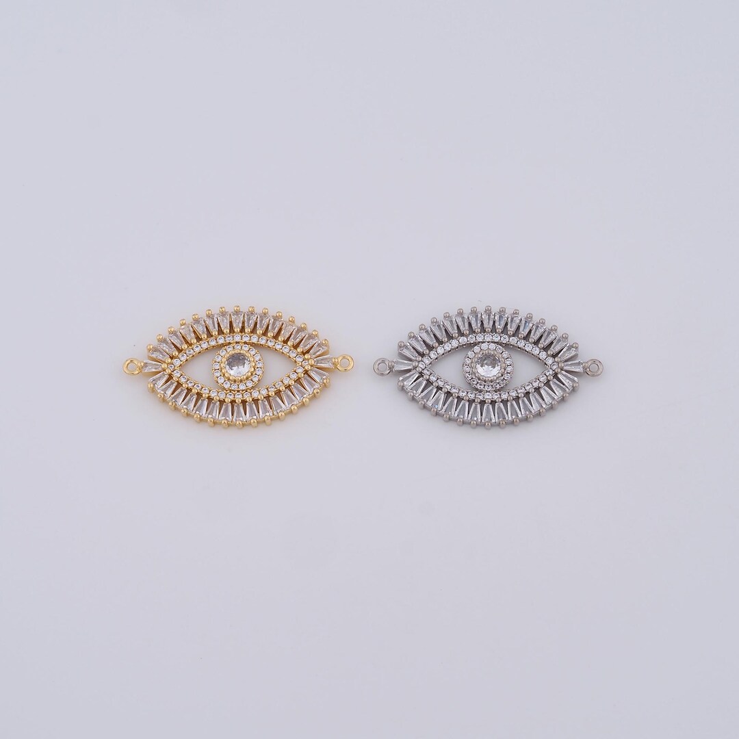 Gold Eye Connector,18k Gold Filled Evil Eye Connector,diy Jewelry ...