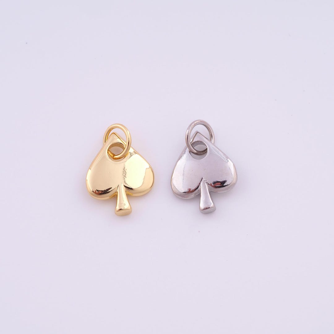 Gold Spades Charms,18k Gold Filled Heart Pendant,diy Jewelry ...