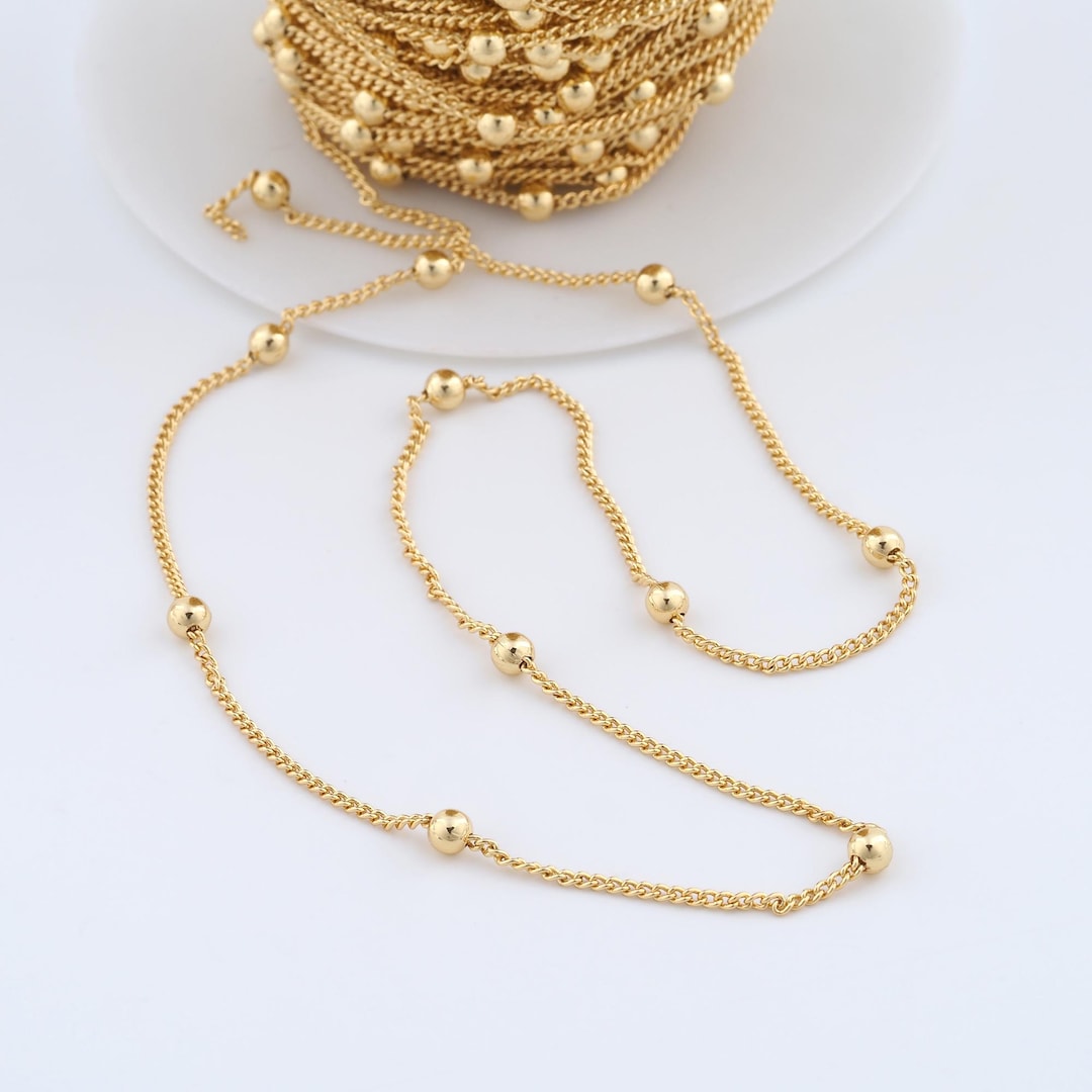 1 Meter Gold Satellite Chains,18k Gold Filled Semi Finished Chain,diy ...