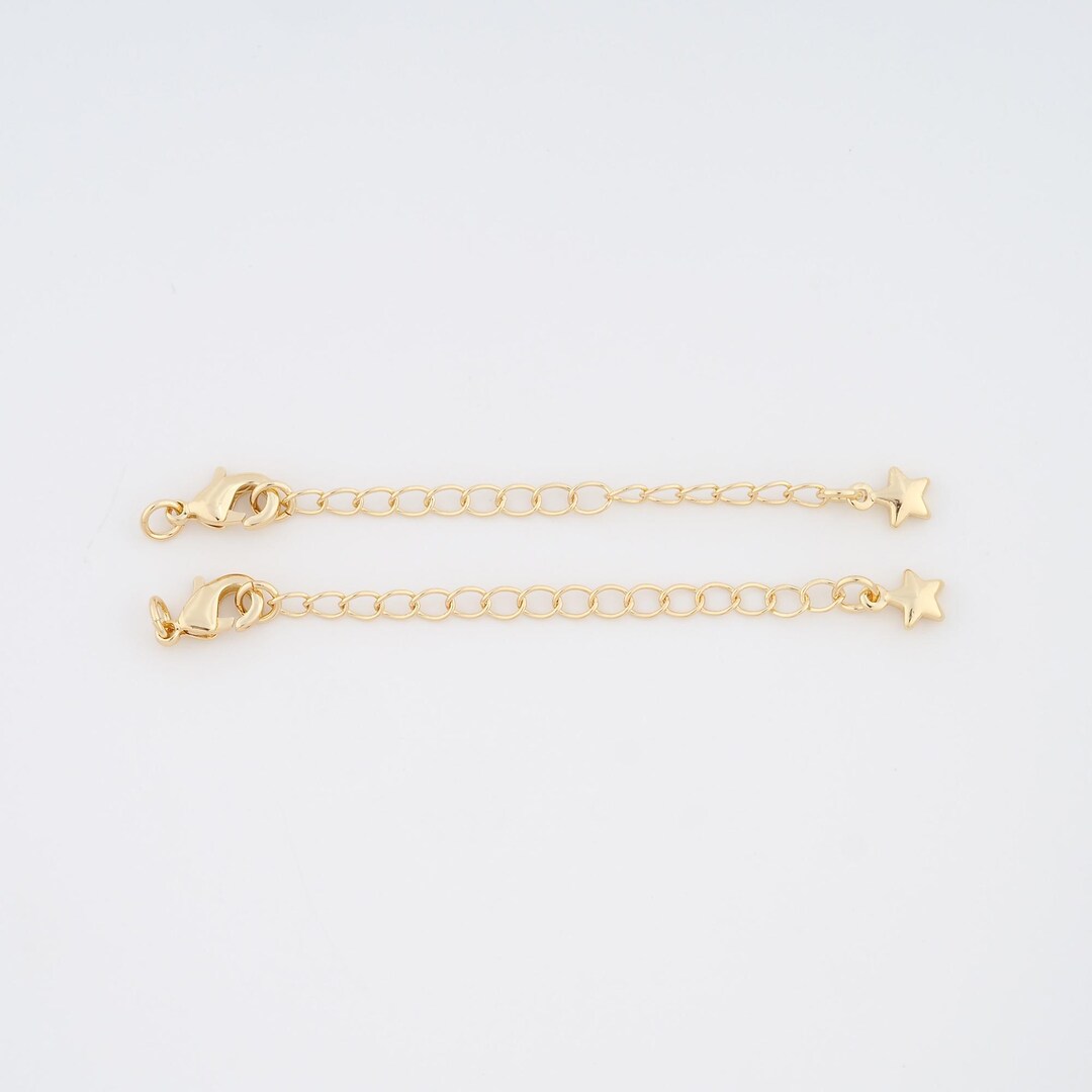 Gold Star Extension Chains,18k Gold Filled Rolo Chain,pentagram Tail ...