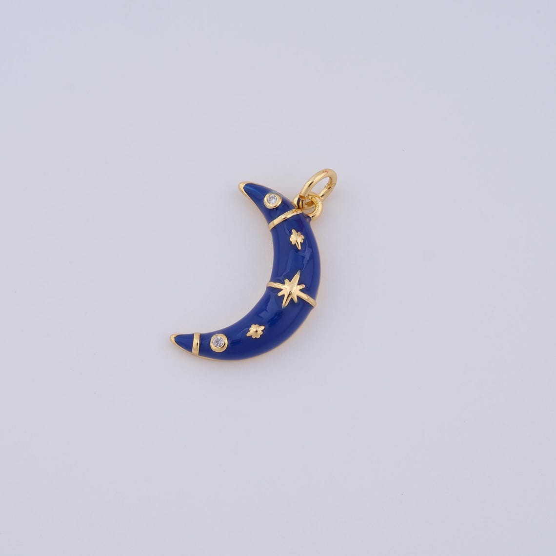 Enamel Moon Charms,18k Gold Filled Moon Pendant,diy Jewelry Accessories ...