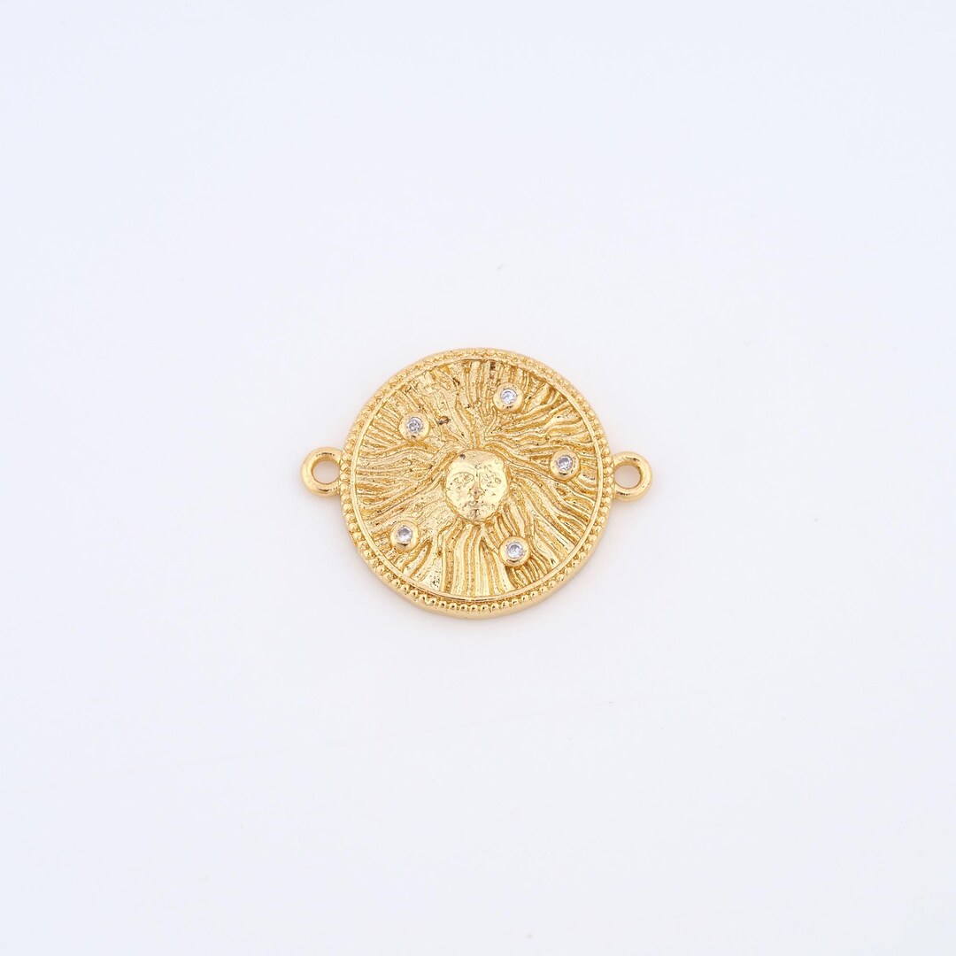 Round Sun Connector,18k Gold Filled Disc Connector,diy Jewelry ...