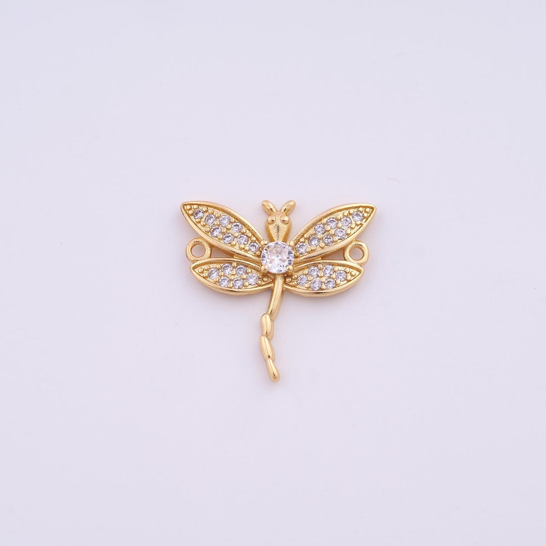 Gold Dragonfly Connector,18k Gold Filled Insect Connector,diy Jewelry ...