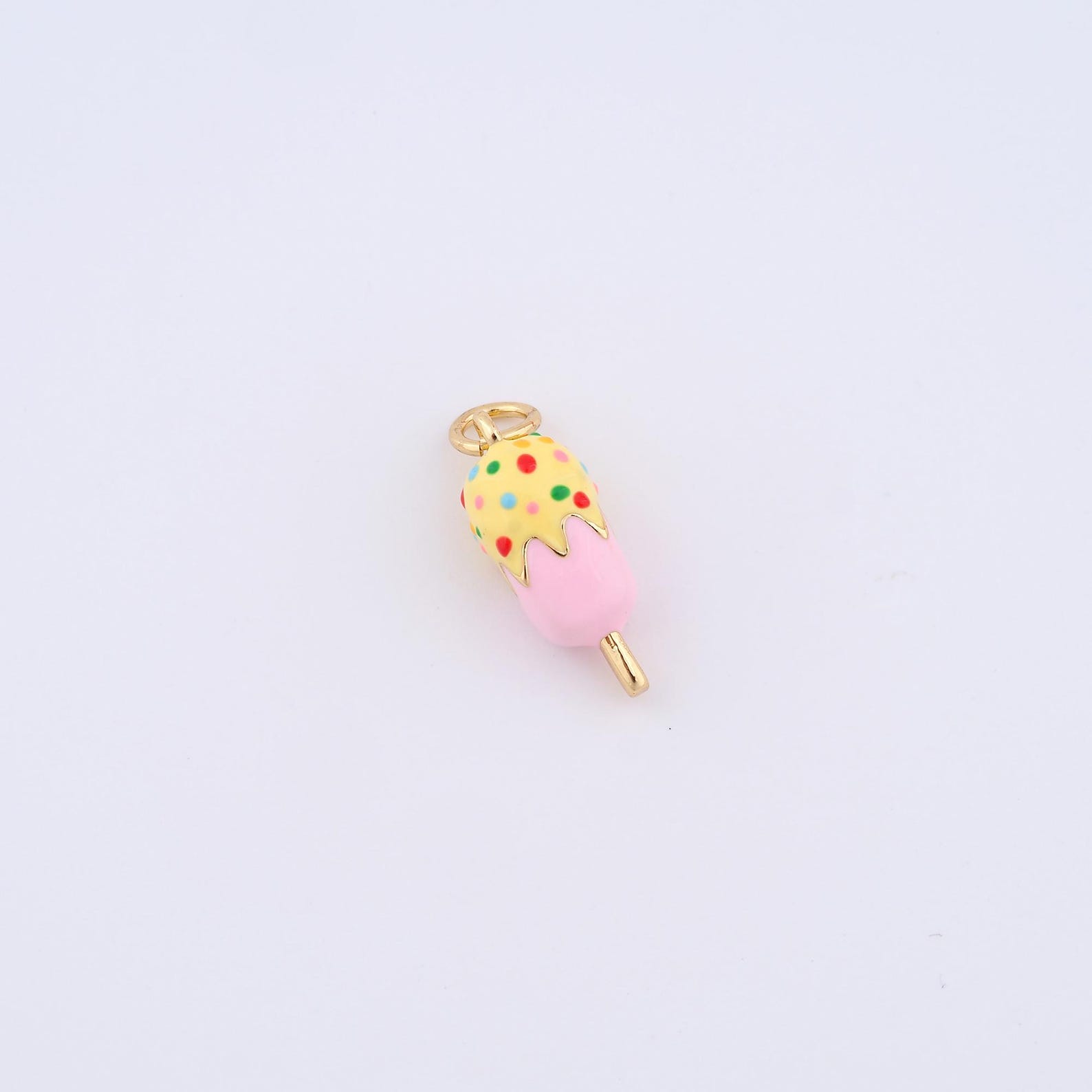 Enamel Ice Cream Charms,18k Gold Filled Ice Cream Pendant,diy Jewelry ...