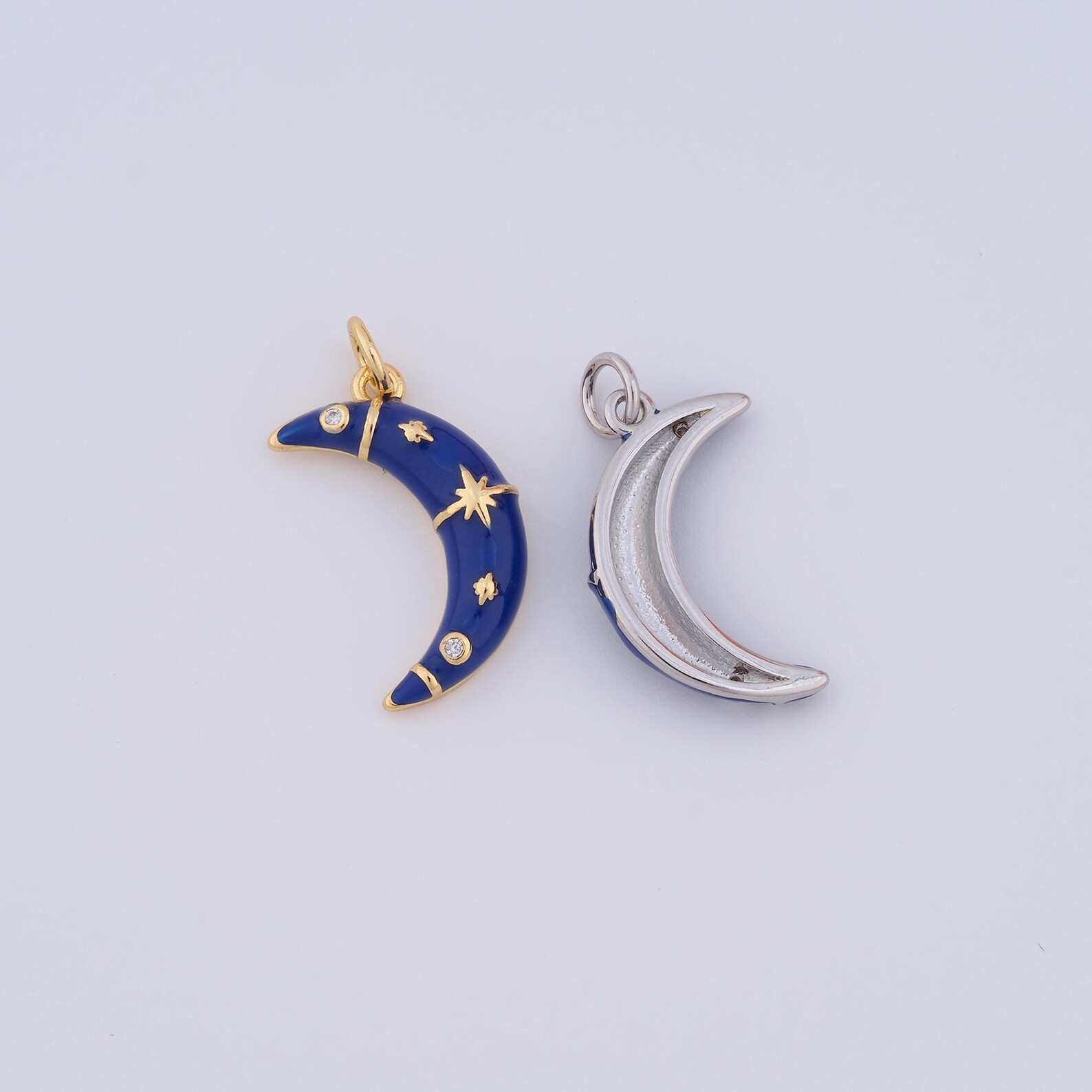 Enamel Moon Charms,18k Gold Filled Moon Pendant,diy Jewelry Accessories ...