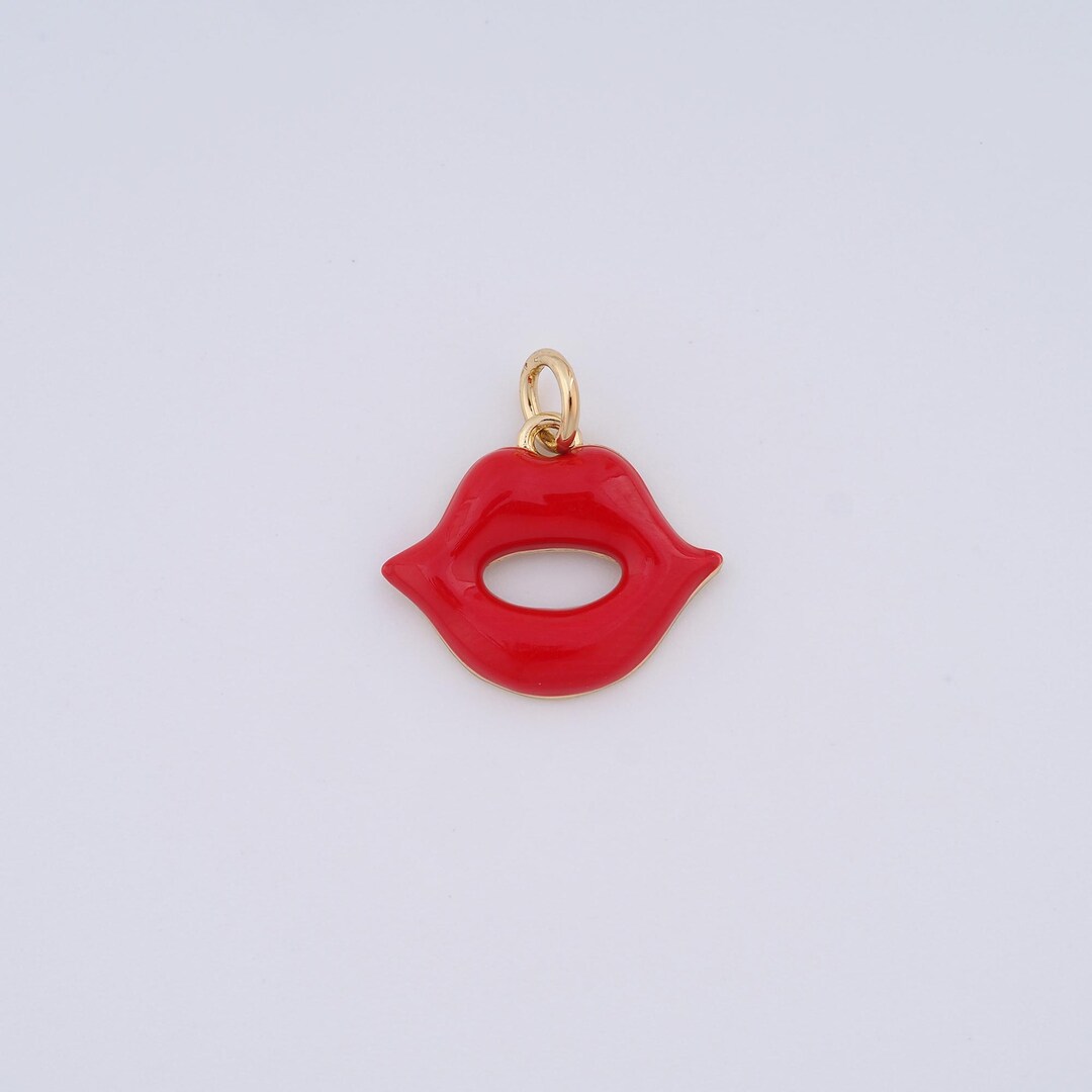 Enamel Mouth Charms,18k Gold Filled Lips Pendant,diy Jewelry ...
