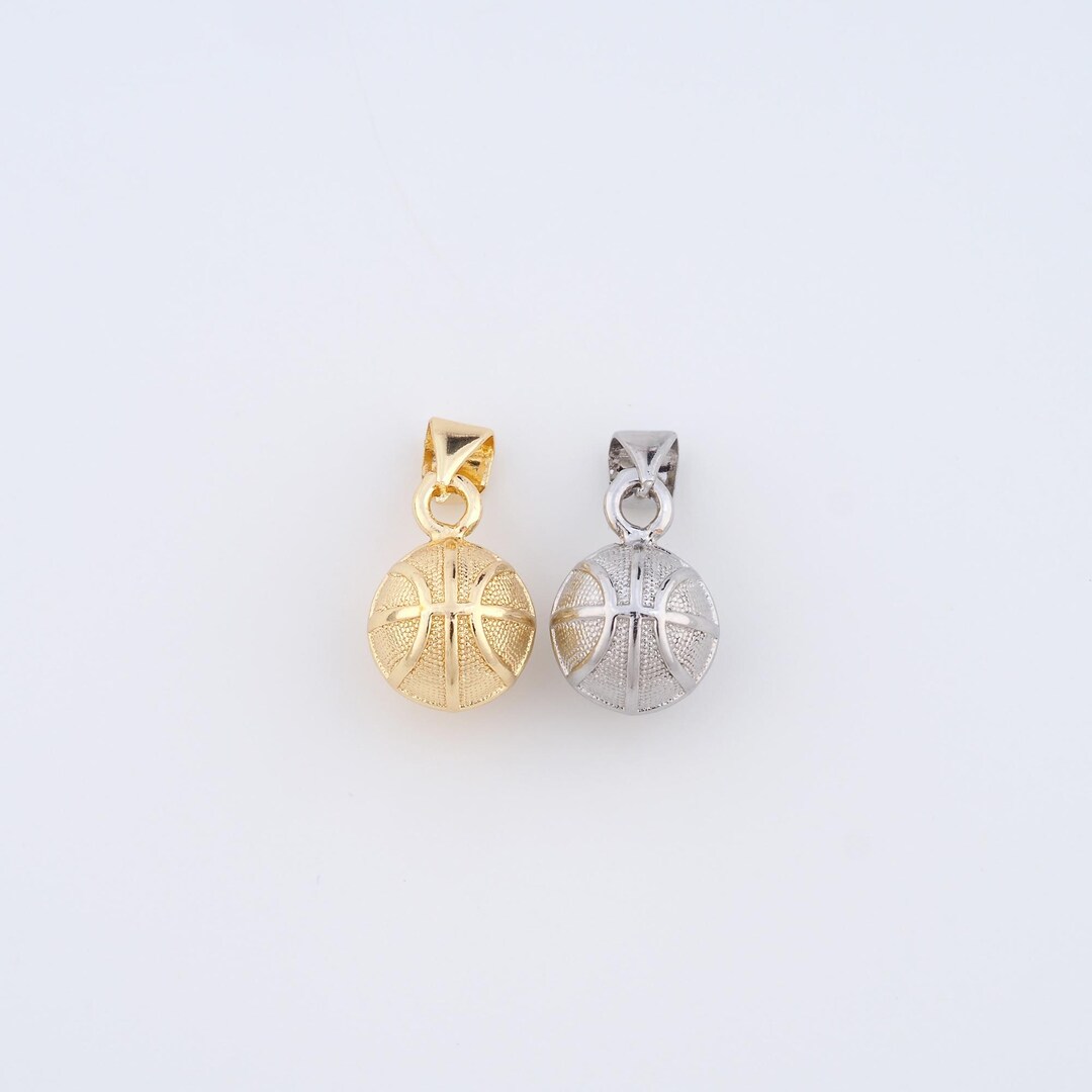 Gold Basketball Charms,18k Gold Filled Sports Pendant,diy Jewelry ...