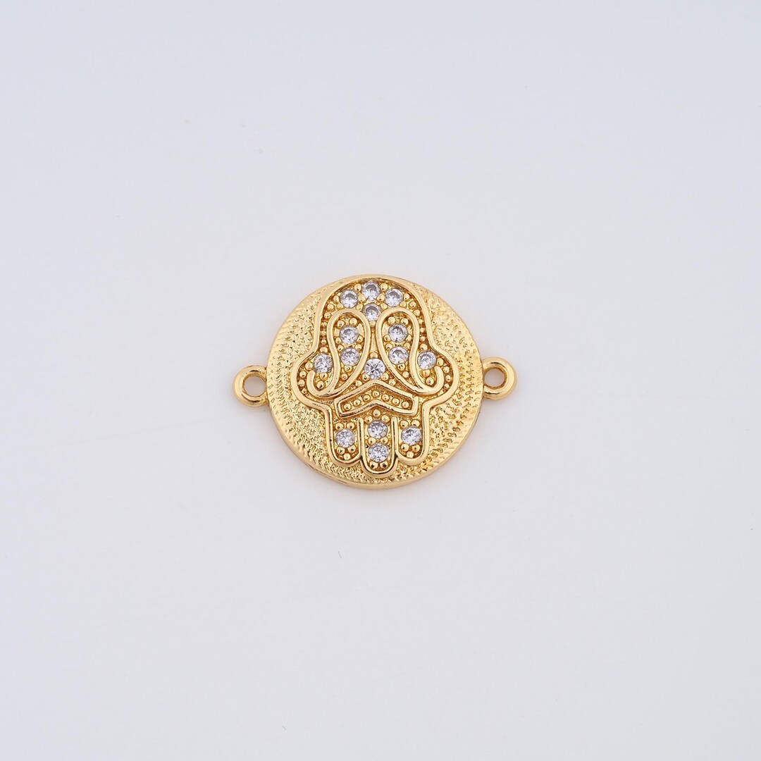 Gold Hamsa Connector,18k Gold Filled Hand Connector,diy Jewelry ...