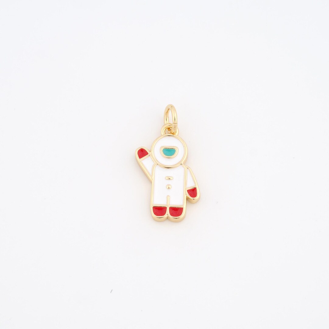 Enamel Astronaut Charms,18k Gold Filled Spaceman Pendant,diy Jewelry ...