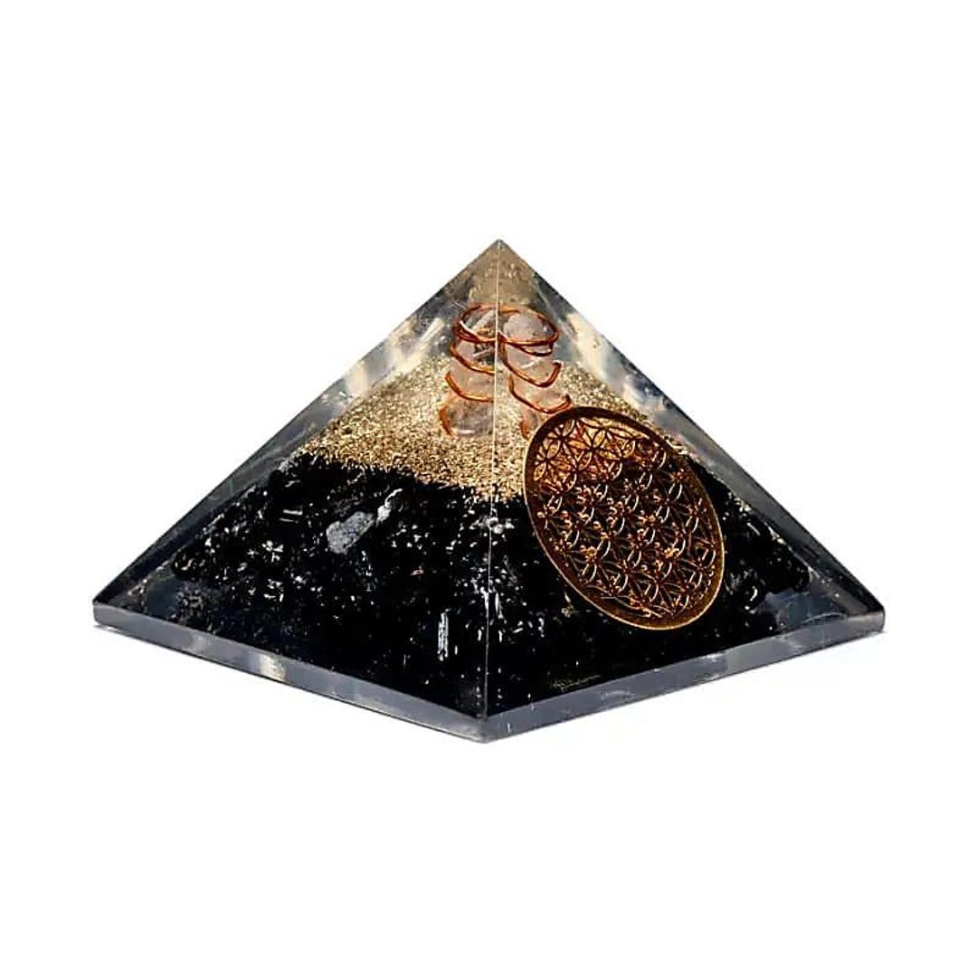 Schwarzer Turmalin Pyramide Mit Blume Des Lebens - Etsy