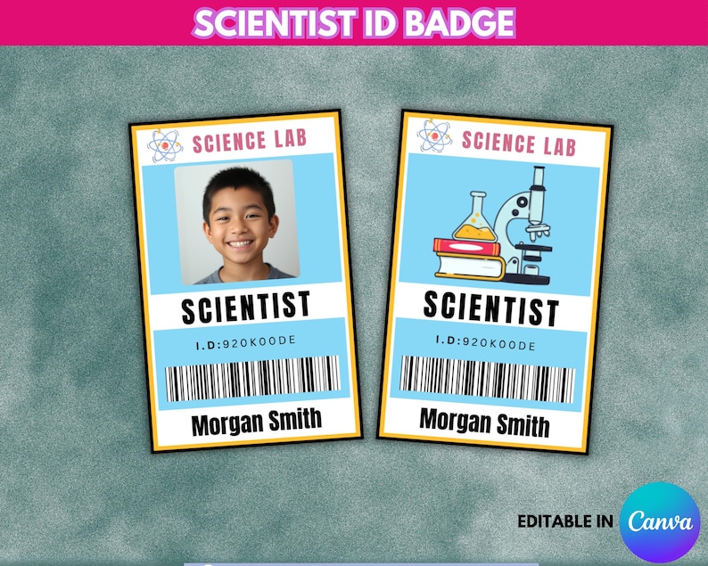Editable Scientist ID Badge Template, Science Lab Pretend Play ...