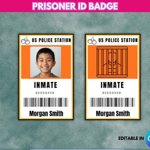 Prisoner Inmate Id Badge - Etsy