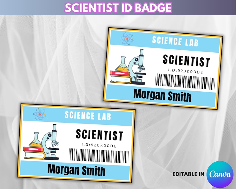 Editable Scientist ID Badge Template, Science Lab Pretend Play ...