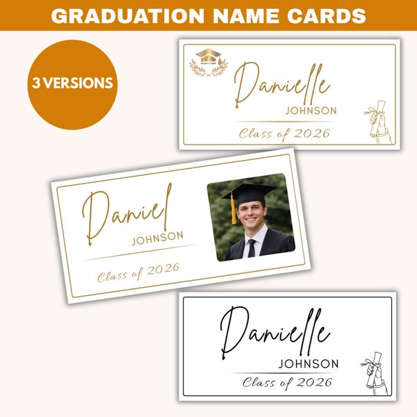 Graduation Name Cards - Etsy