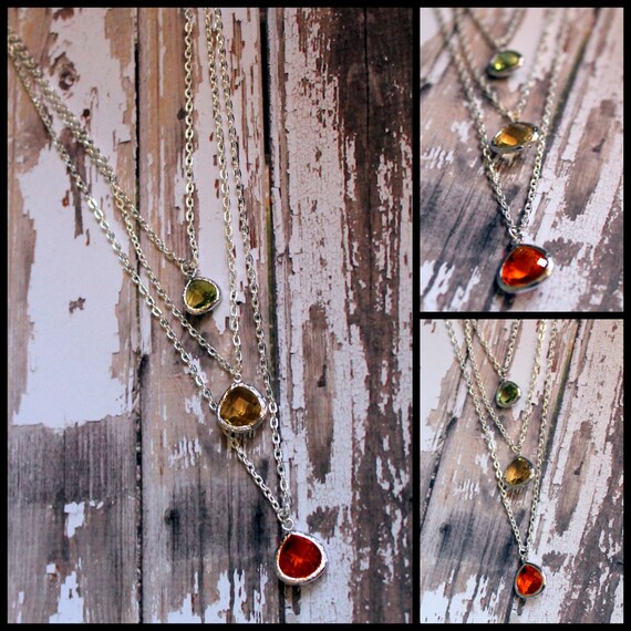 Triple Gem Necklace Choose Your Own Gems Anthropologie | Etsy