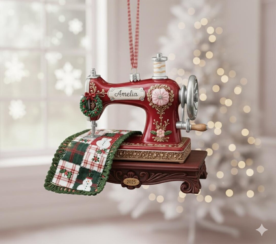 Personalized Sewing Machine Christmas Ornament, Custom 2D Flat Sewing ...