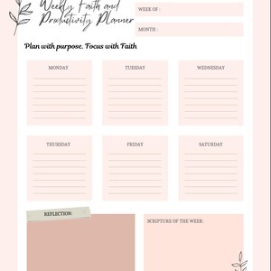 Faith and Focus Weekly Planner | 2 Page Christian Productivity and ...
