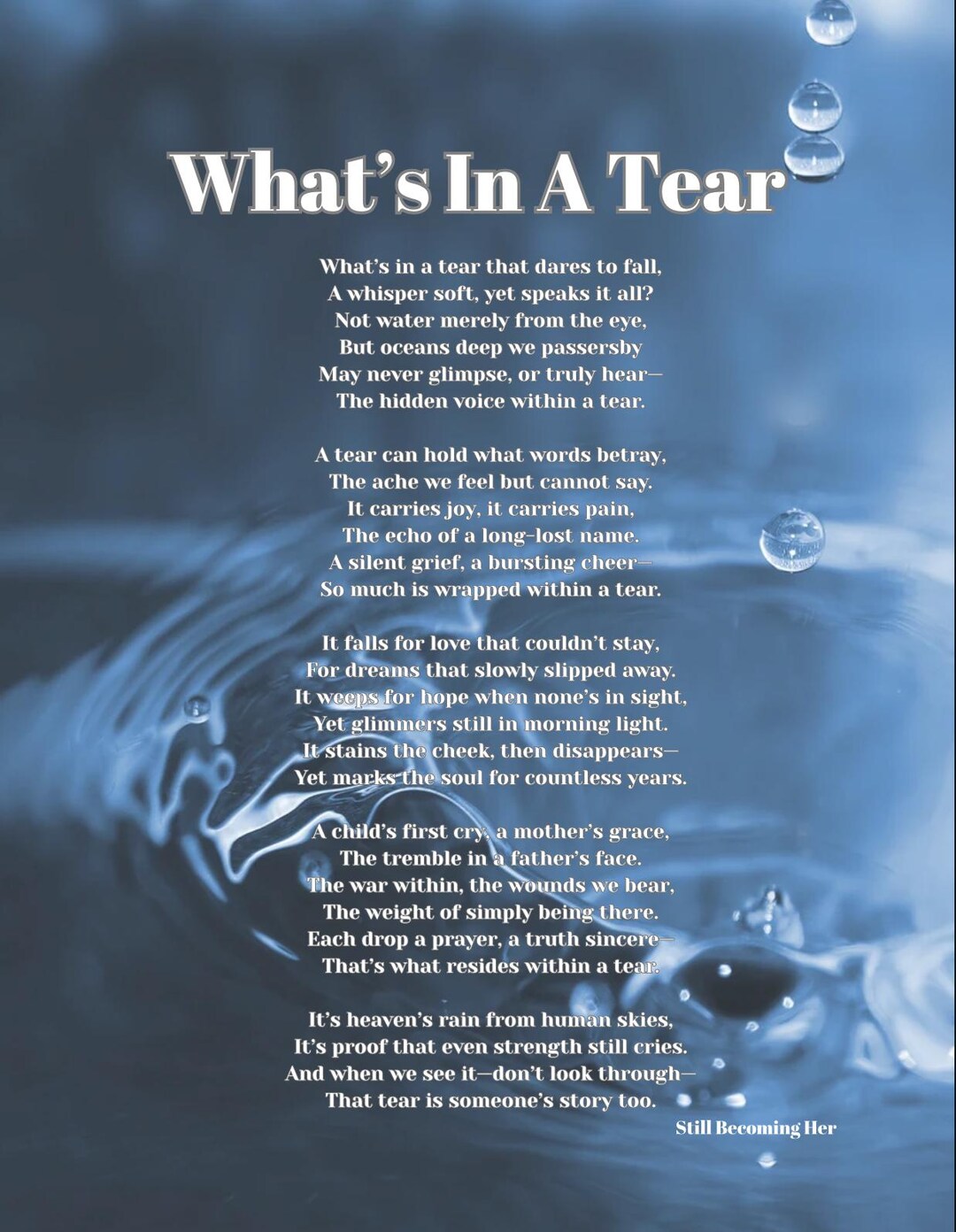 What’s in A Tear – Printable Christian Poem | Inspirational Wall Art ...