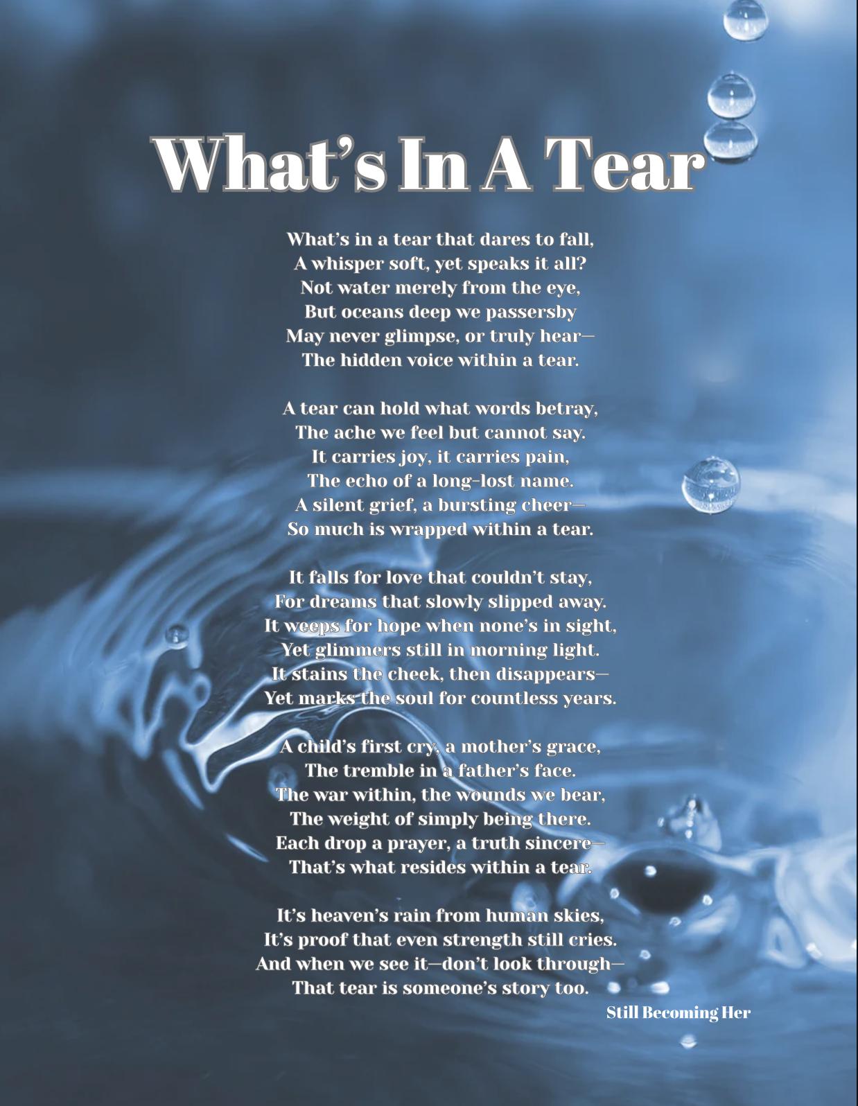 What’s in A Tear – Printable Christian Poem | Inspirational Wall Art ...