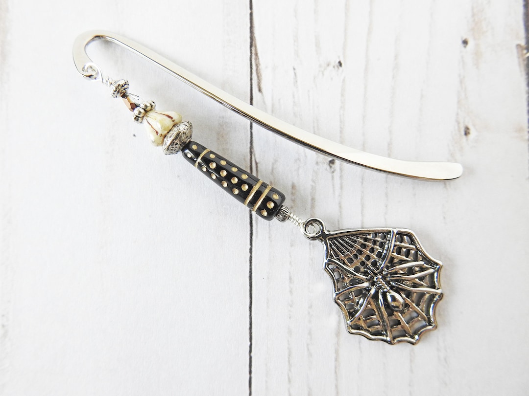 Spider Bookmark: Beaded Metal Bookmark, Literary Gift - Etsy