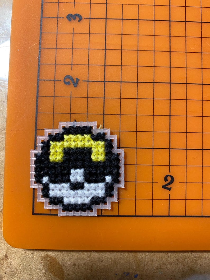 Cross Stitch Pokeball Hair Pin - Etsy