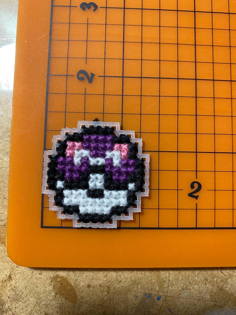 Cross Stitch Pokeball Hair Pin - Etsy