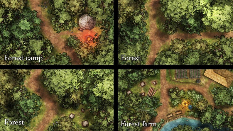 Fantasy Forest Battle Map - Starter Pack - Etsy