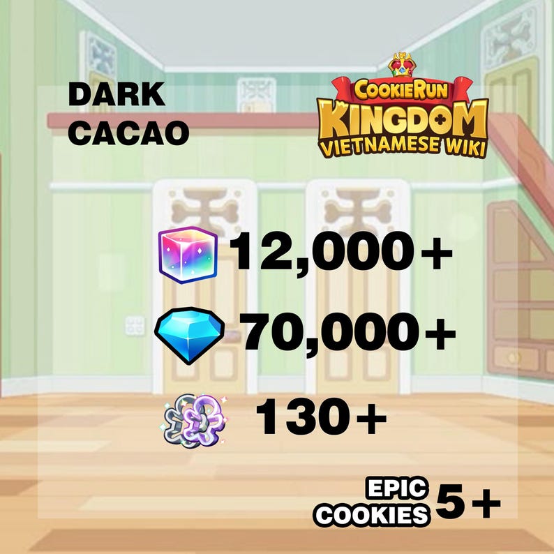 Cookie Run Kingdom Account 12000+rainbow Cubes 70000+crystals 130+ Cookie Cutters DARK CACAO 5 ...